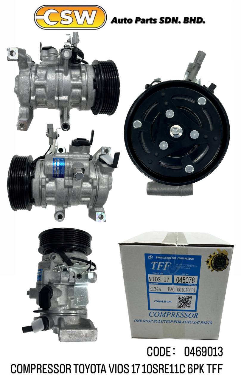COMPRESSOR (C) TOYOTA VIOS 17’ 10SRE11C 6PK TFF - CSW Auto Parts