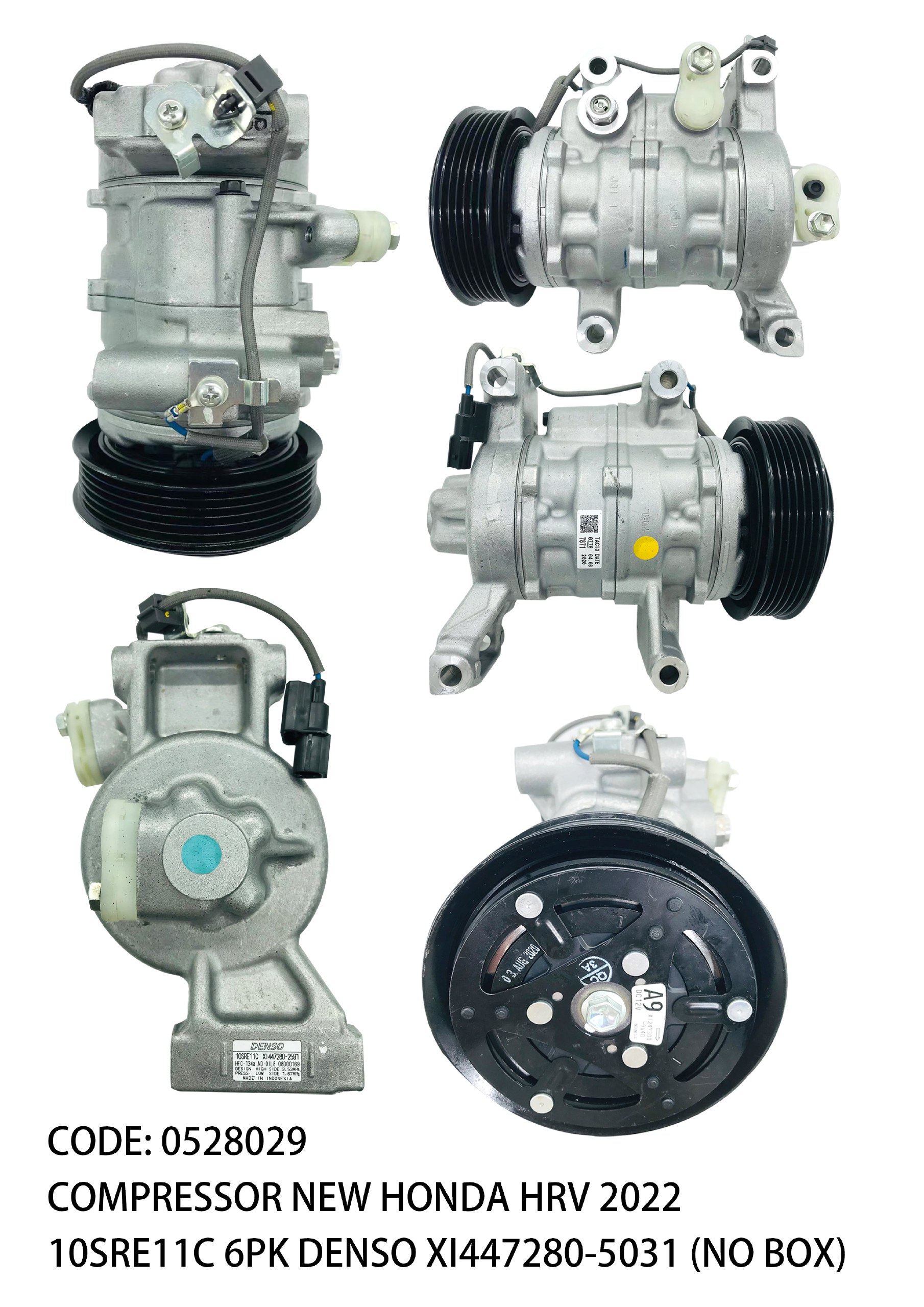 COMPRESSOR (OG) HONDA HRV 2022 10SRE11C 6PK DENSO XI447280-5031 (NO BOX ...