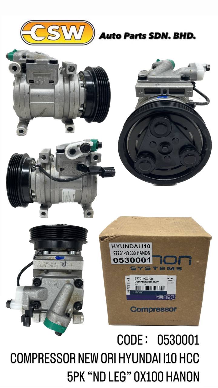 COMPRESSOR (OG) HYUNDAI I10 HCC 5PK(ND 4LEG)0X100 HANON - CSW Auto Parts