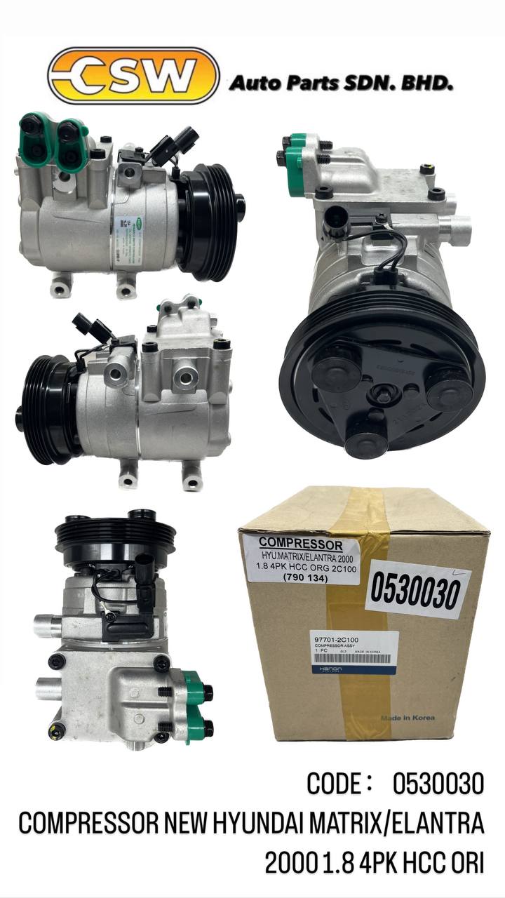 COMPRESSOR (OG) HYUNDAI MATRIX / ELANTRA 2000 1.8 4PK HCC - CSW Auto Parts