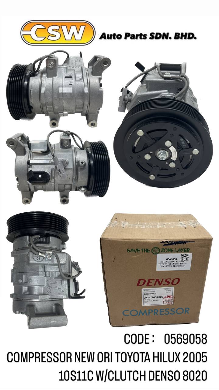 COMPRESSOR (OG) TOYOTA HILUX 2005 10S11C W/CLUTCH DENSO 8020 - CSW Auto ...