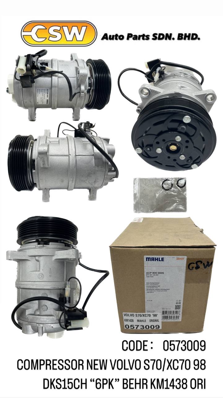 COMPRESSOR (OG) VOLVO S70/XC70 '98' DKS15CH (6PK) 'BEHR' KM1438 - CSW ...
