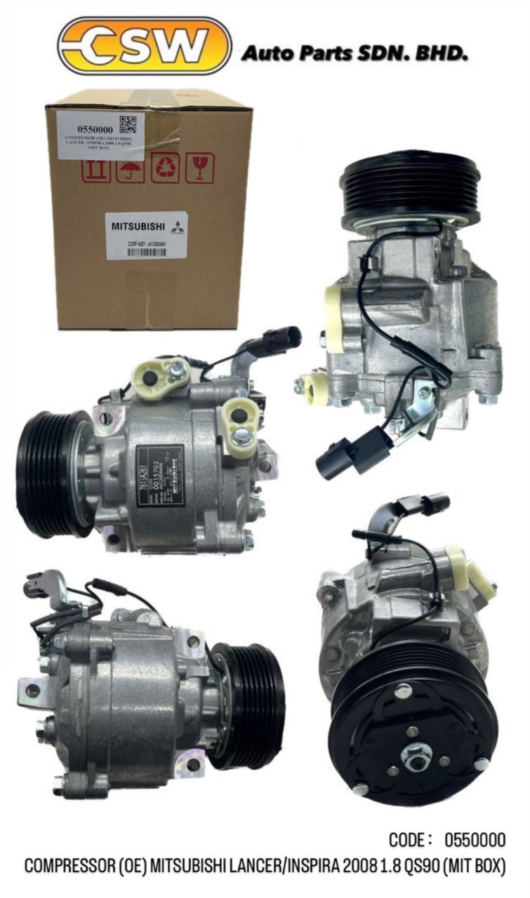 COMPRESSOR (OE) MITSUBISHI LANCER / INSPIRA 2008 1.8 QS90 (MIT BOX ...
