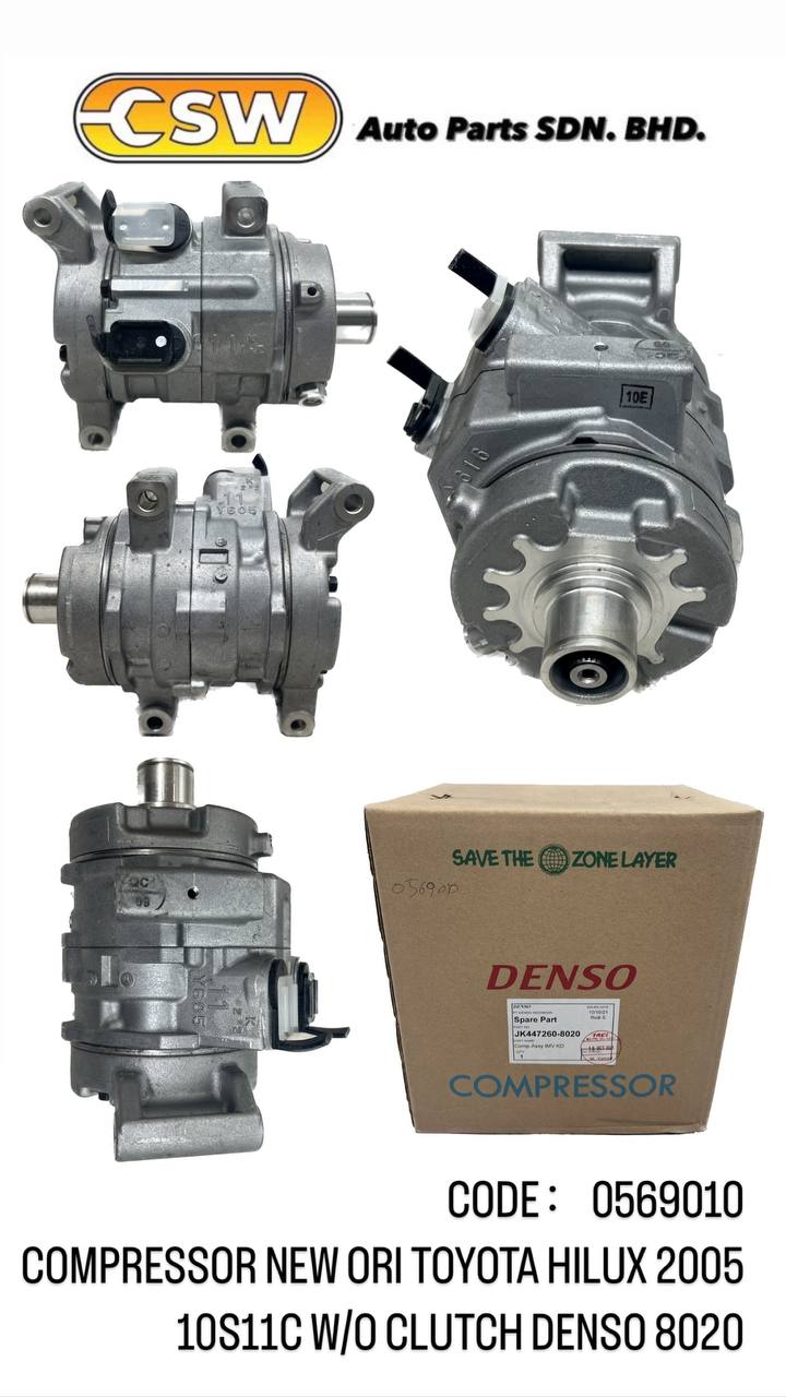 COMPRESSOR (OG) TOYOTA HILUX 2005 10S11C W/O CLUTCH DENSO 8020 - CSW ...