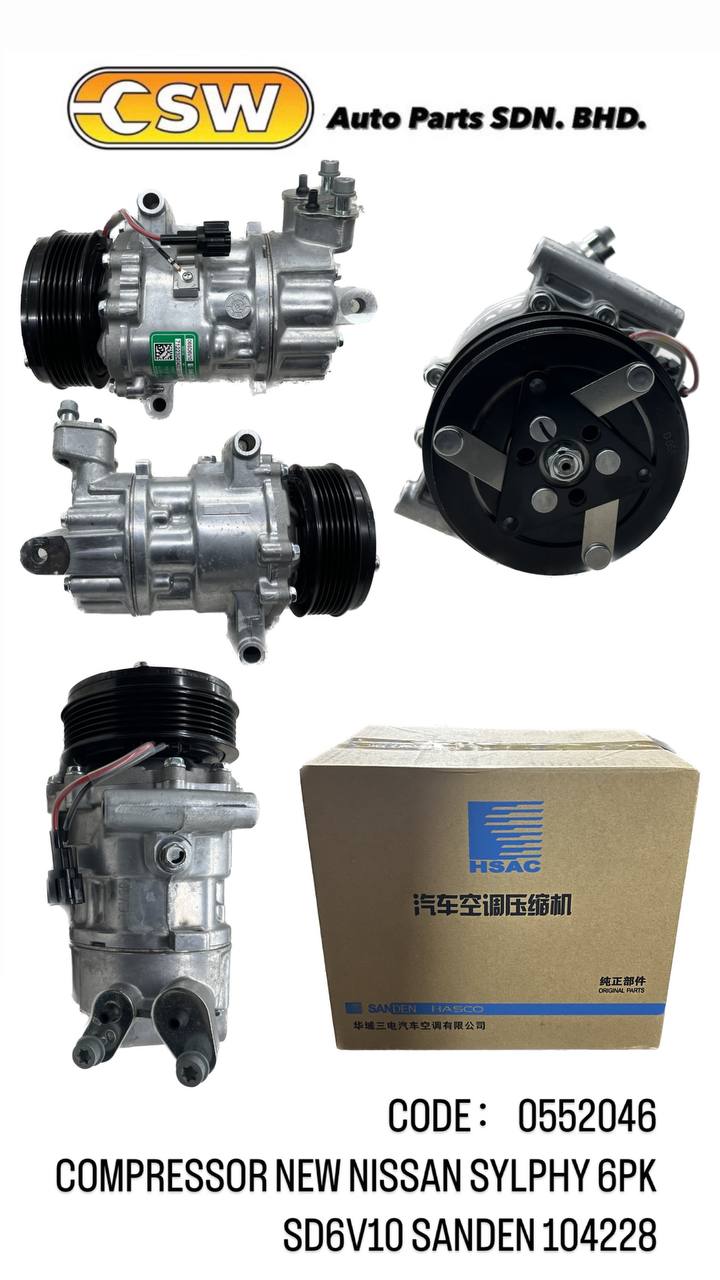 COMPRESSOR (OG) NISSAN SYLPHY 6PK SD6V10 SANDEN 104218 - CSW Auto Parts