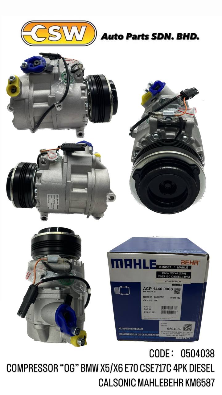 COMPRESSOR (OG) BMW X5 / X6 E70 CSE717C 4PK DIESEL CALSONIC MAHLEBEHR ...