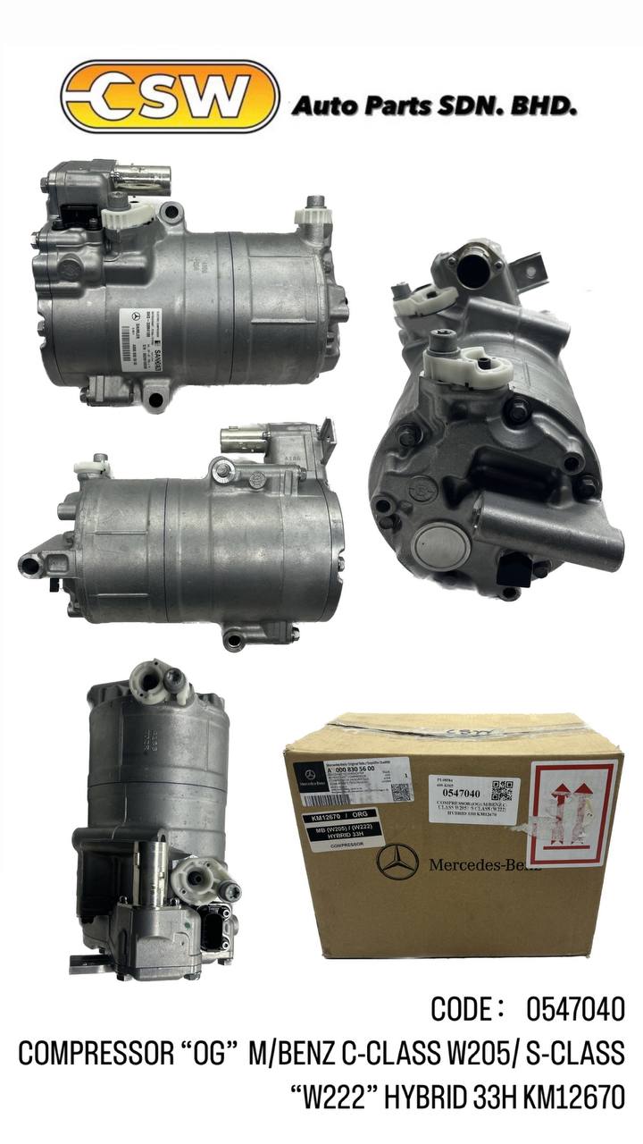 COMPRESSOR (OG) M/BENZ C-CLASS W205 / S CLASS (W222) HYBRID 33H KM12670 ...