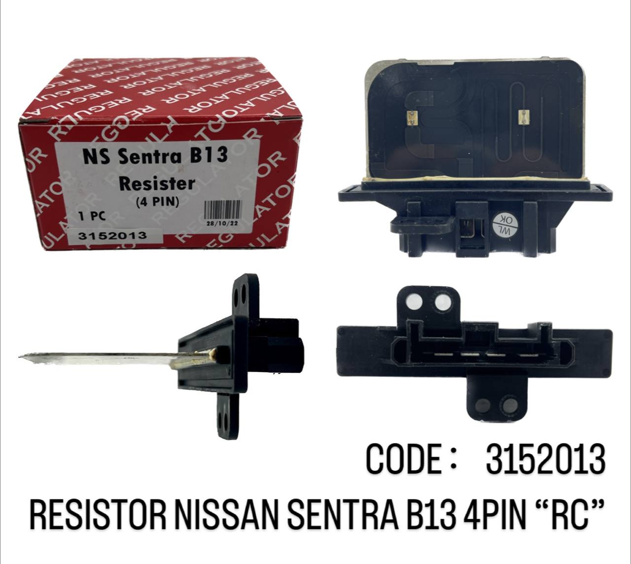 RESISTOR NISSAN SENTRA B13 4PIN 'RC' - CSW Auto Parts