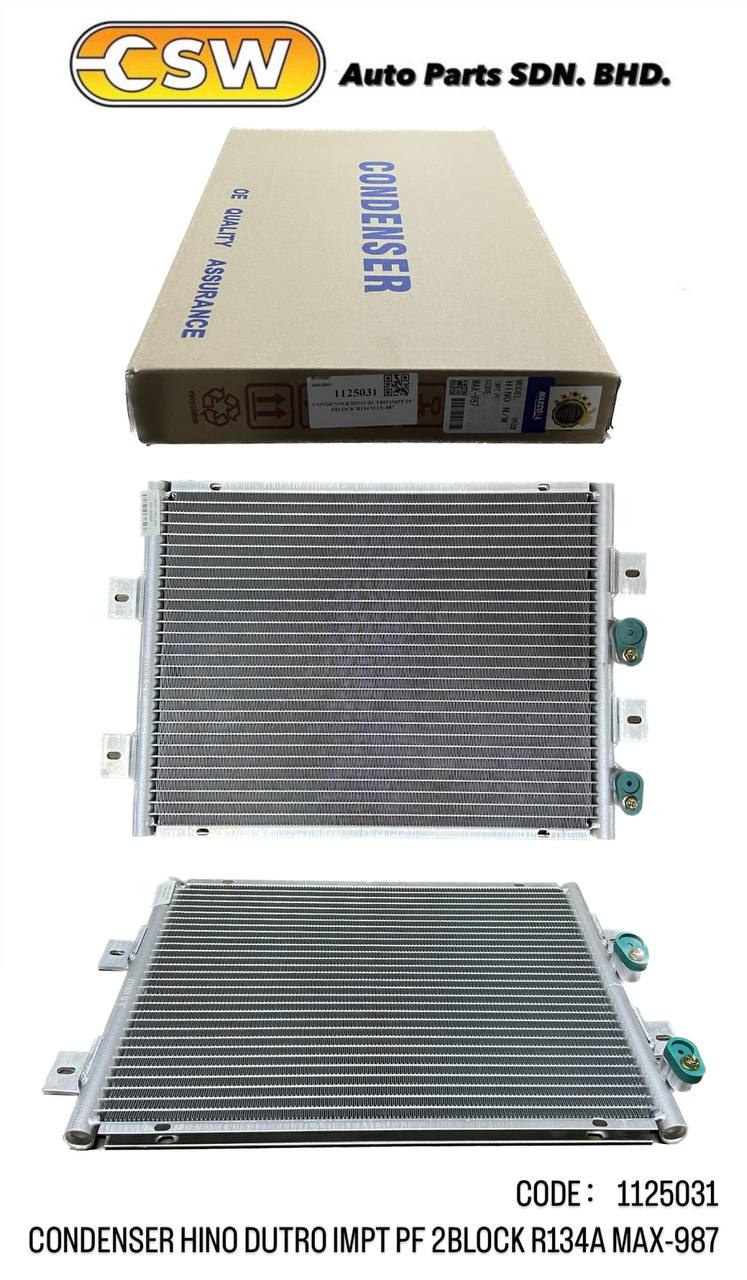 CONDENSER HINO DUTRO IMPT PF 2BLOCK R134 MAX-987 - CSW Auto Parts