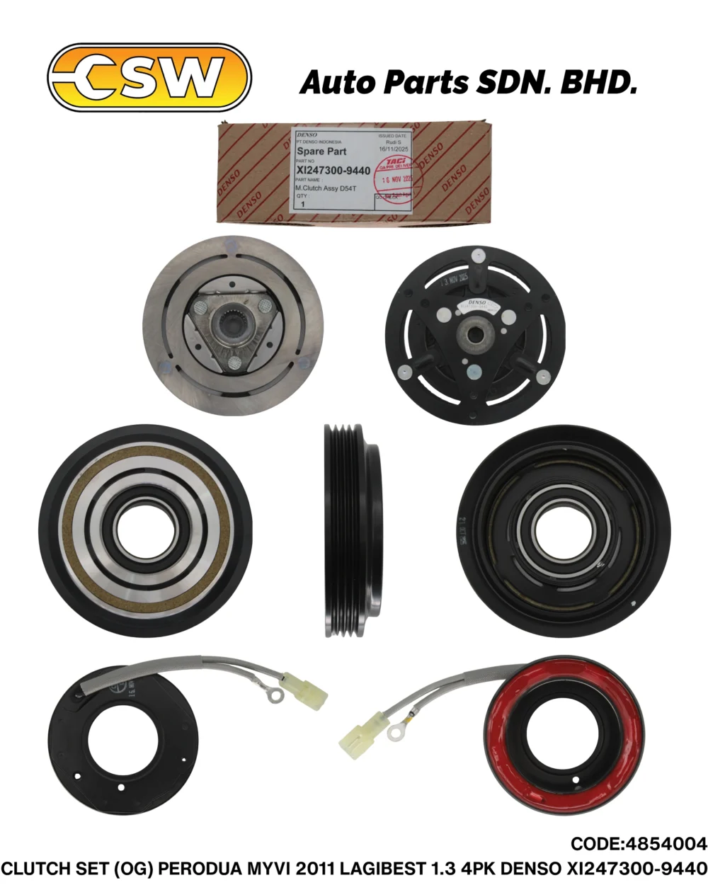 CLUTCH SET (OG) PERODUA MYVI 2011 LAGIBEST 1.3 4PK DENSO XI247300-9440 ...