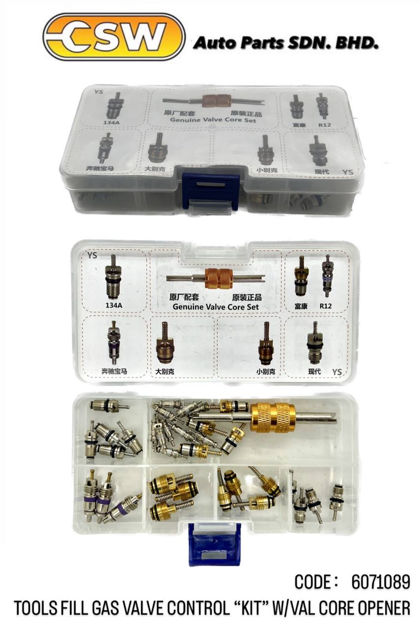 TOOLS FILL GAS VALVE CONTROL (KIT) W/VAL CORE OPENER - CSW Auto Parts
