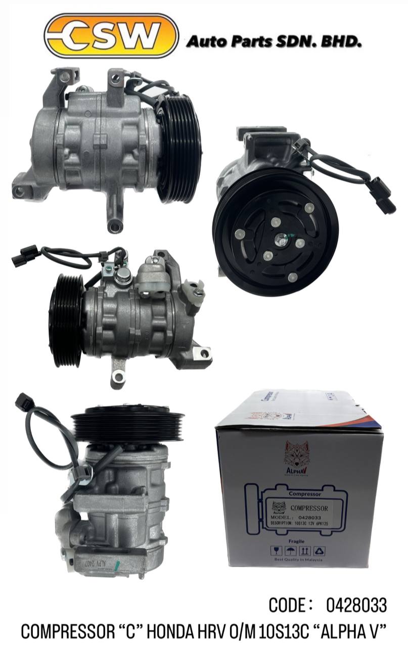 COMPRESSOR (C) HONDA HRV O/M 10S13C 'AlphaV - CSW Auto Parts