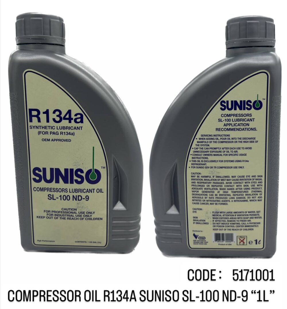COMPRESSOR OIL R134a SUNISO SL-100 ND-9 1L - CSW Auto Parts