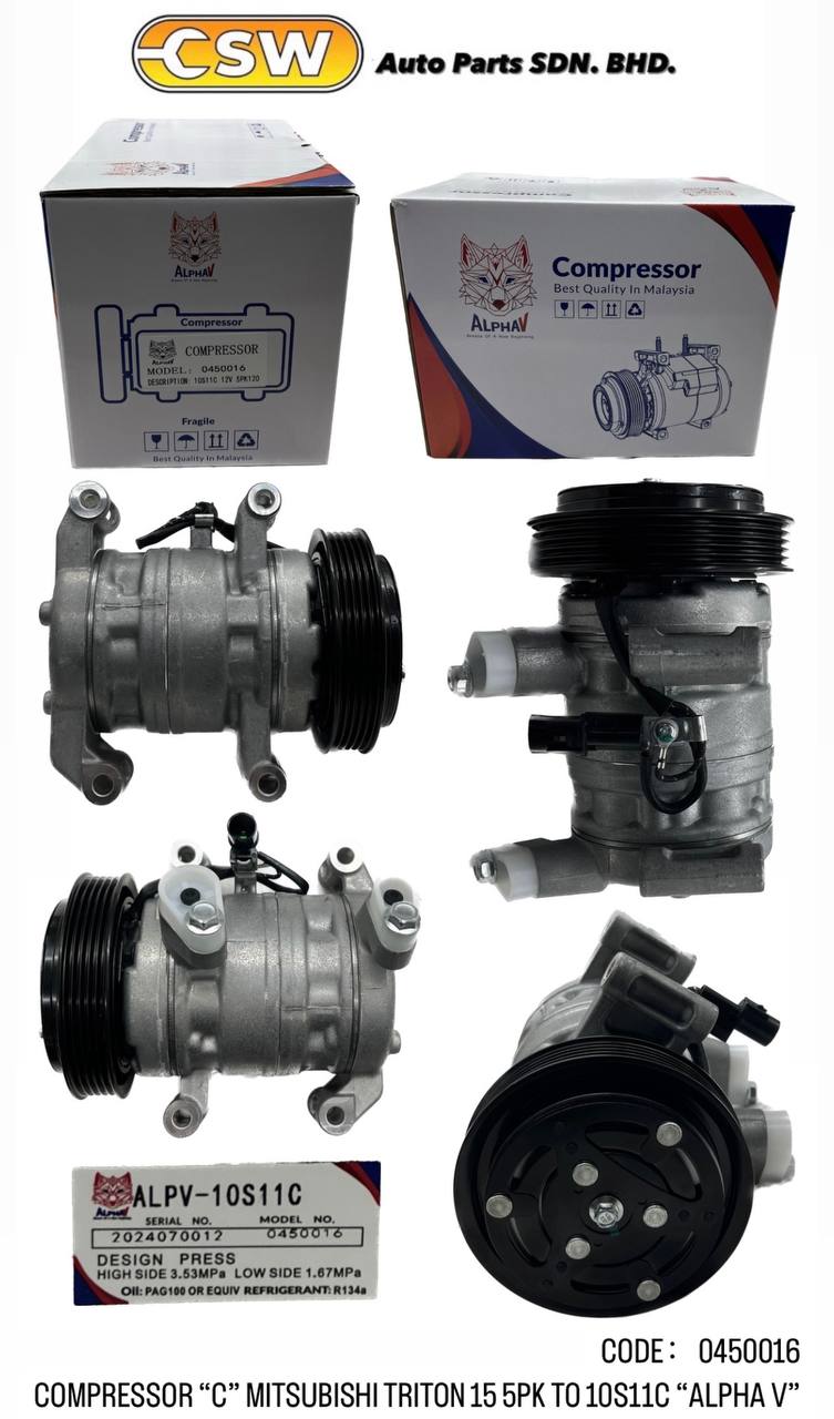 COMPRESSOR (C) MITSUBISHI TRITON '15 TO 10S11C 5PK 'AlphaV - CSW Auto Parts