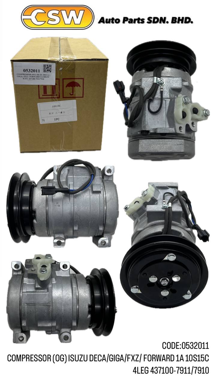 COMPRESSOR (OG) ISUZU DECA / GIGA / FXZ / FORWARD 1A 10S15C 4LEG 437100 ...