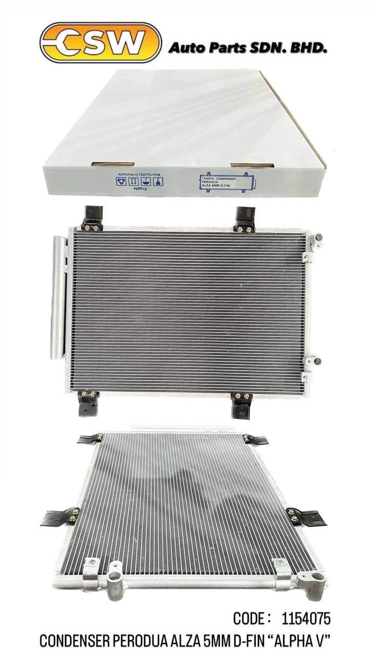 CONDENSER PERODUA ALZA 5MM D-FIN 'AlphaV - CSW Auto Parts