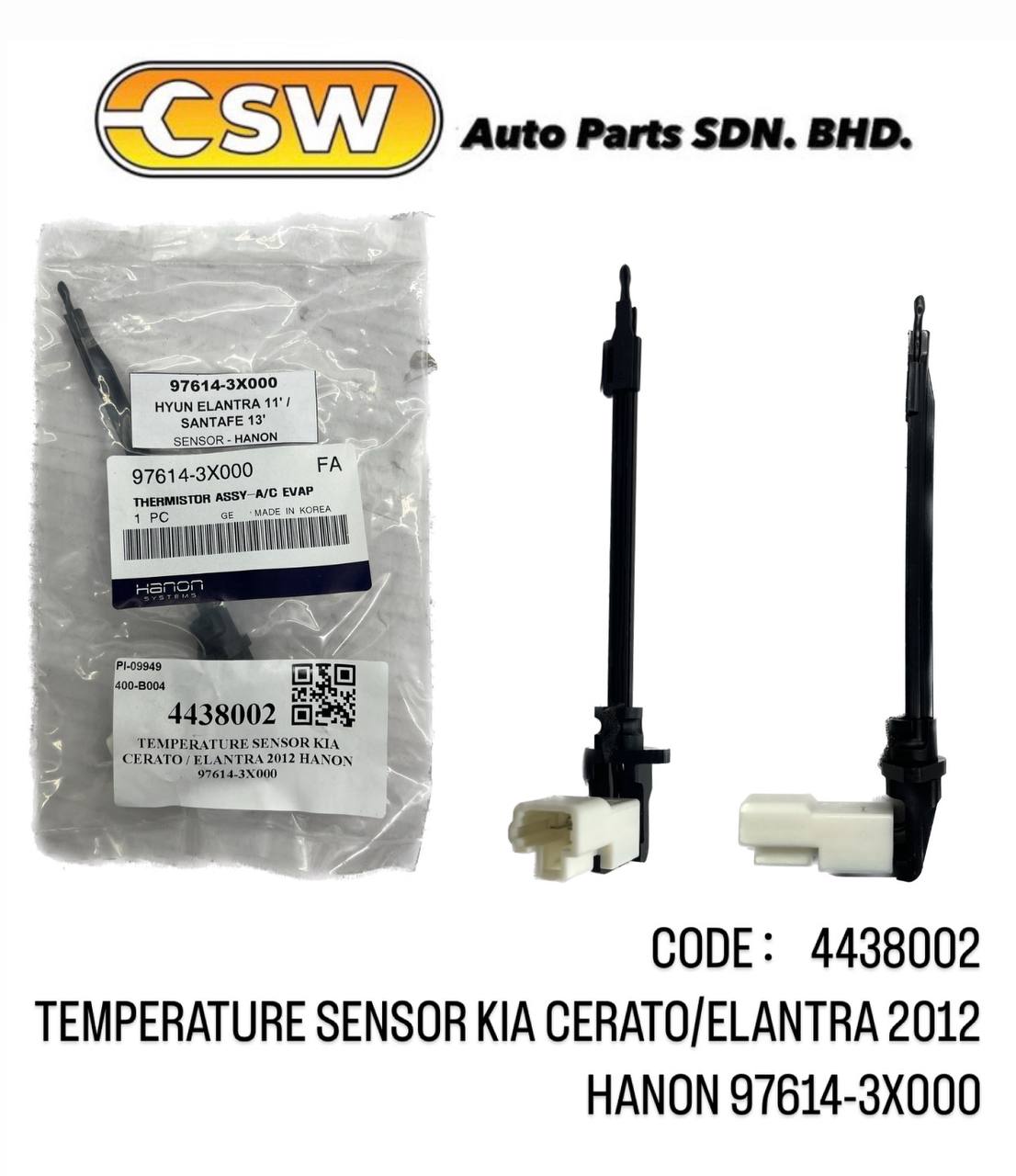 TEMPERATURE SENSOR KIA CERATO / ELANTRA 2012 HANON 97614-3X000 – CSW ...