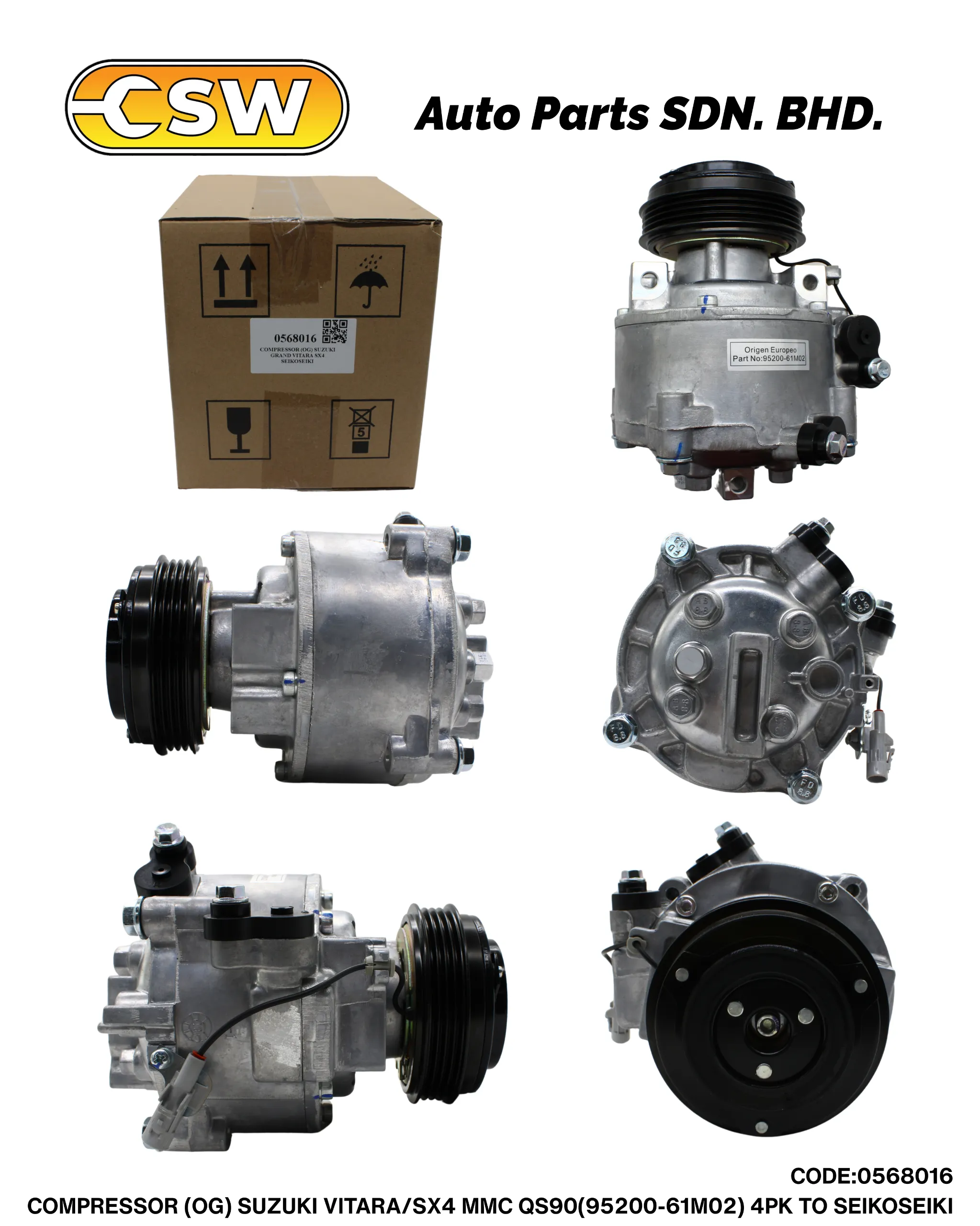 COMPRESSOR (OG) SUZUKI VITARA/SX4 MMC QS90(95200-61M02) 4PK TO ...