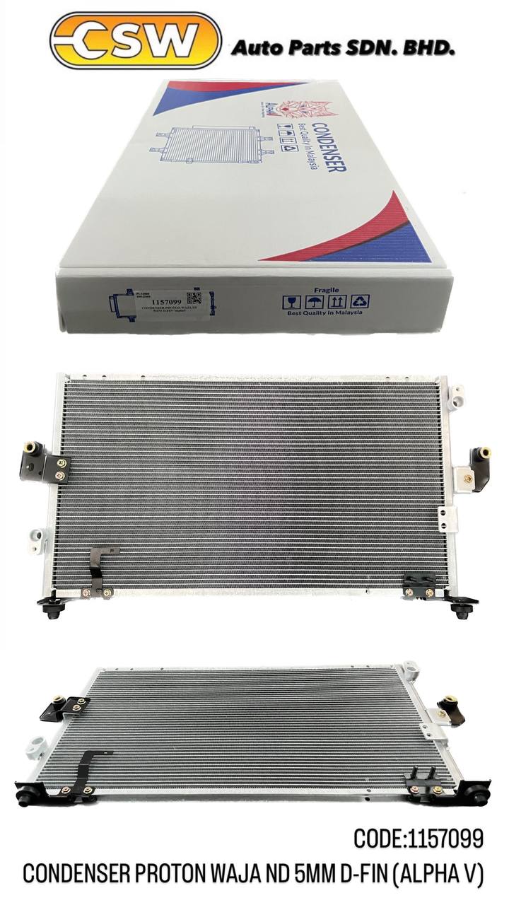 CONDENSER PROTON WAJA ND 5MM D-FIN 'AlphaV - CSW Auto Parts