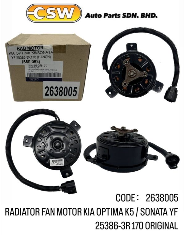 RADIATOR FAN MOTOR KIA OPTIMA K5 /SONATA YF 25386-3R170 HANON ORI – CSW ...