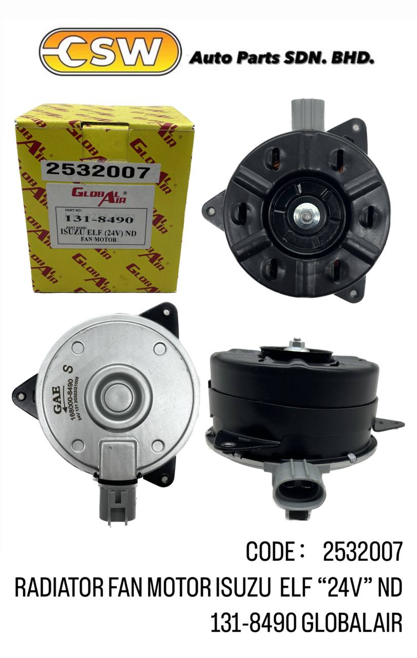 RADIATOR FAN MOTOR ISUZU ELF (24V) ND 131-8490 GLOBALAIR – CSW Auto Parts