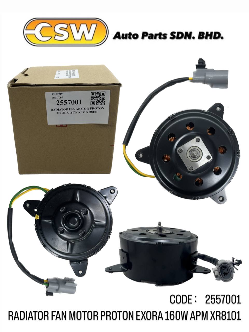 RADIATOR FAN MOTOR PROTON EXORA 160W APM XR8101 - CSW Auto Parts