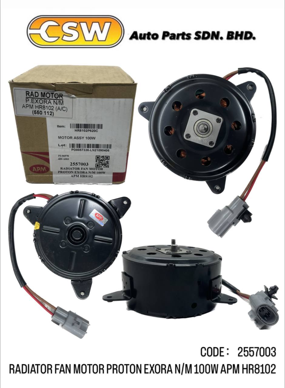RADIATOR FAN MOTOR PROTON EXORA N/M 100W APM HR8102 - CSW Auto Parts