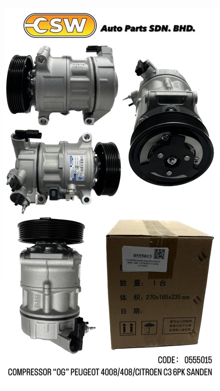 COMPRESSOR (OG) PEUGEOT 4008 / 408 / CITROEN C3 6PK SANDEN – CSW Auto Parts