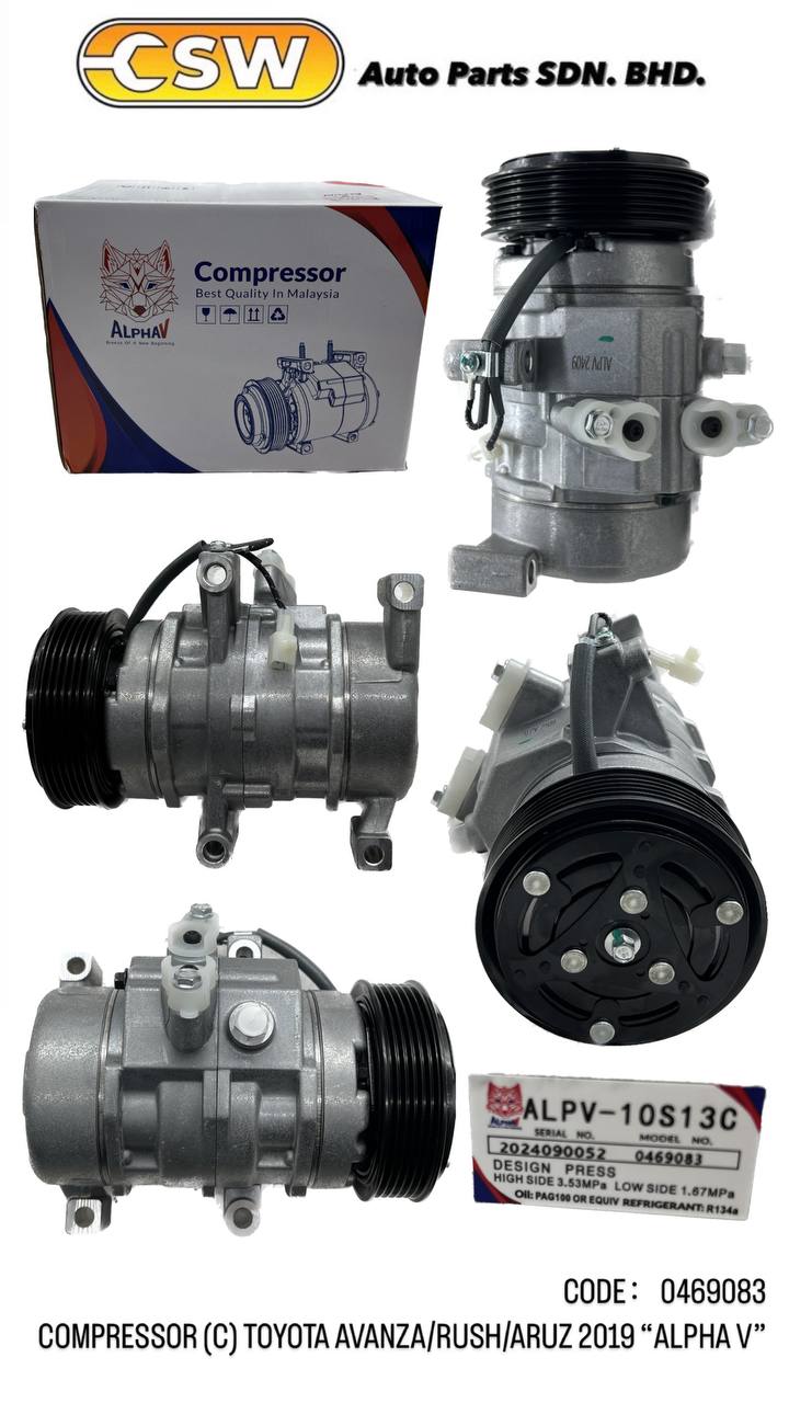 COMPRESSOR (C) TOYOTA AVANZA / RUSH / ARUZ 2019 'AlphaV - CSW Auto Parts