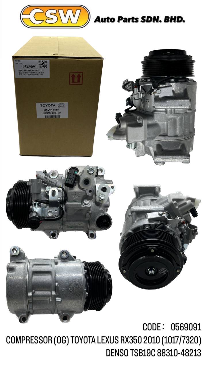 COMPRESSOR (OE) TOYOTA LEXUS RX350 / HARRIER 7PK TSB19C ND 447160/1017 ...