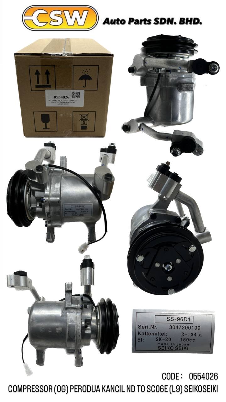 COMPRESSOR (OG) PERODUA KANCIL ND TO SC06E (L9) SEIKOSEIKI - CSW Auto Parts
