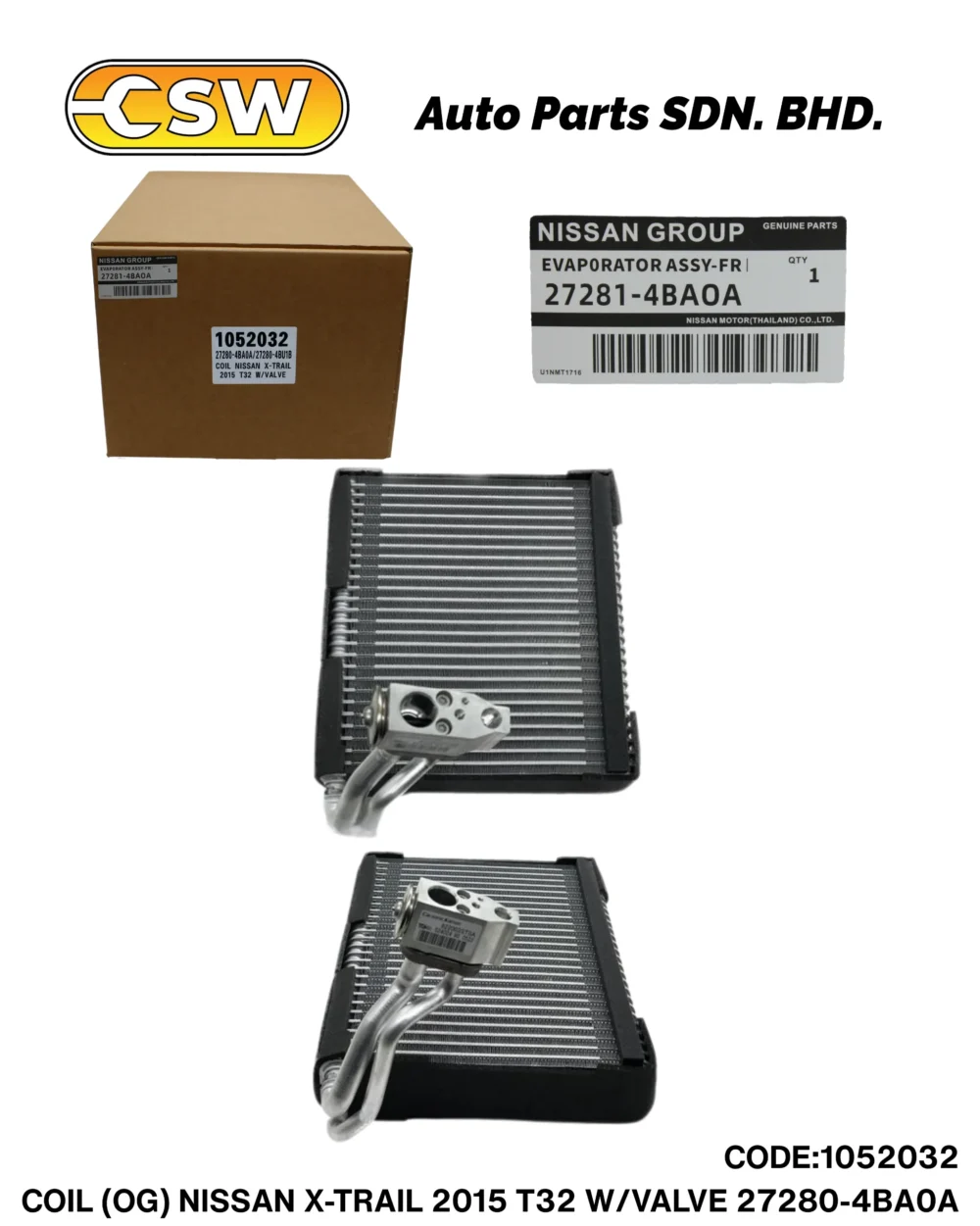 COIL (OG) NISSAN X-TRAIL 2015 T32 W/VALVE 27280-4BA0A - CSW Auto Parts