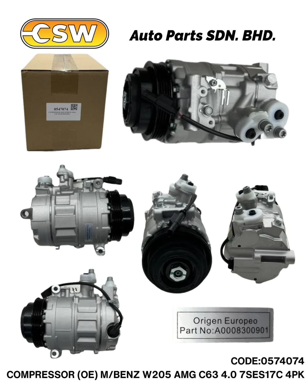 COMPRESSOR (OE) M/BENZ W205 AMG C63 4.0 7SES17C 4PK 5800 (EURO) - CSW ...