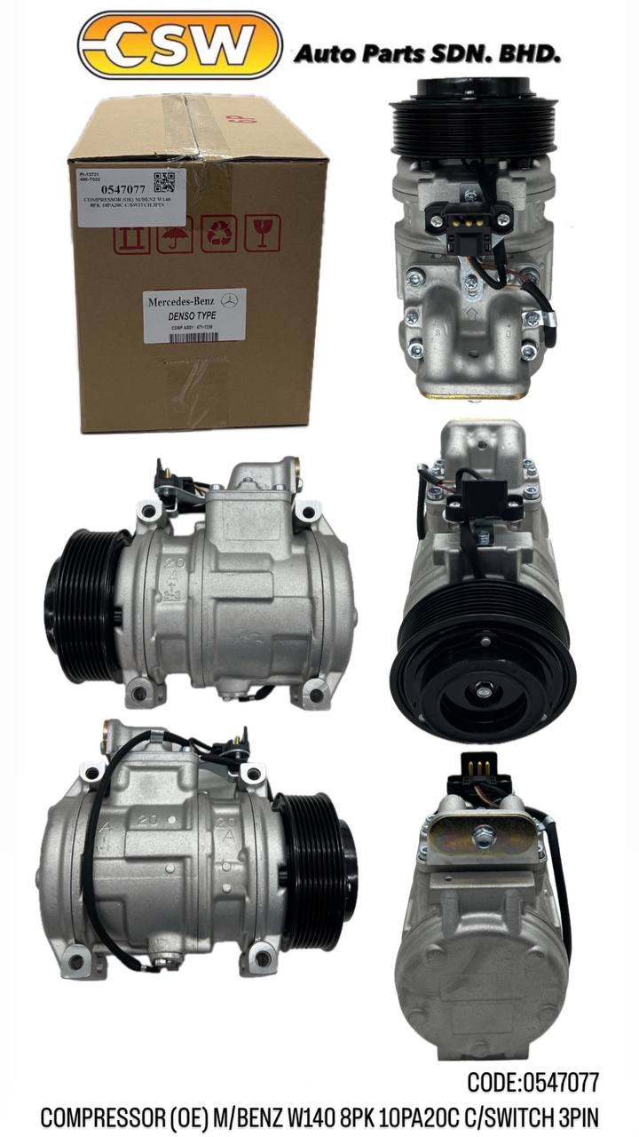 COMPRESSOR (OE) M/BENZ W140 8PK 10PA20C C/SWITCH 3PIN - CSW Auto Parts