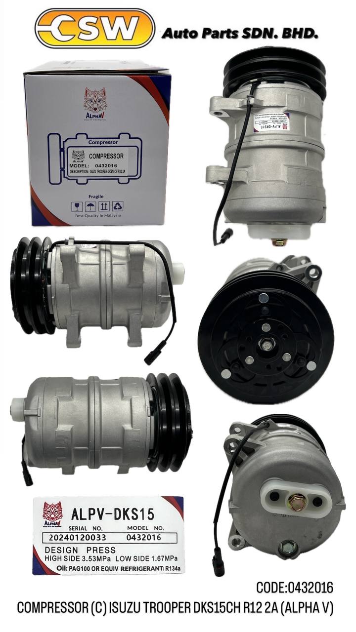 COMPRESSOR (C) ISUZU TROOPER DKS15CH R12 2A (ALPHA V) - CSW Auto Parts