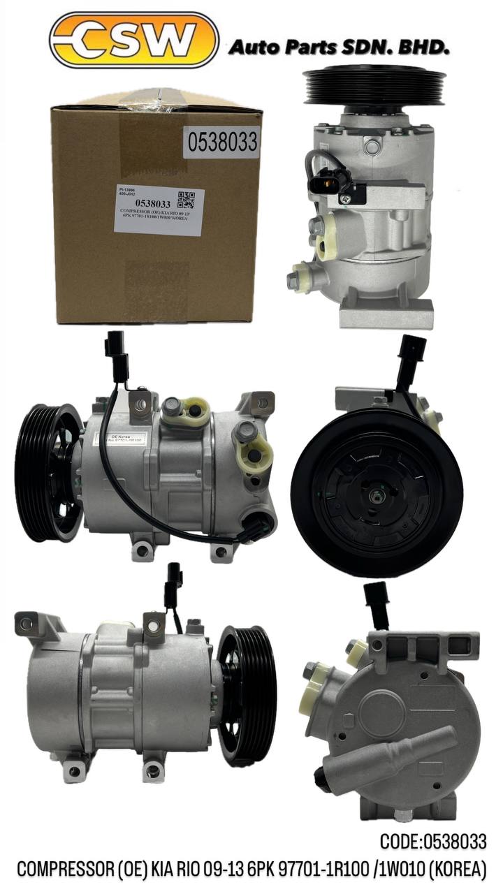 COMPRESSOR (OE) KIA RIO 09-13' 6PK 97701-1R100/1W010 'KOREA - CSW Auto ...