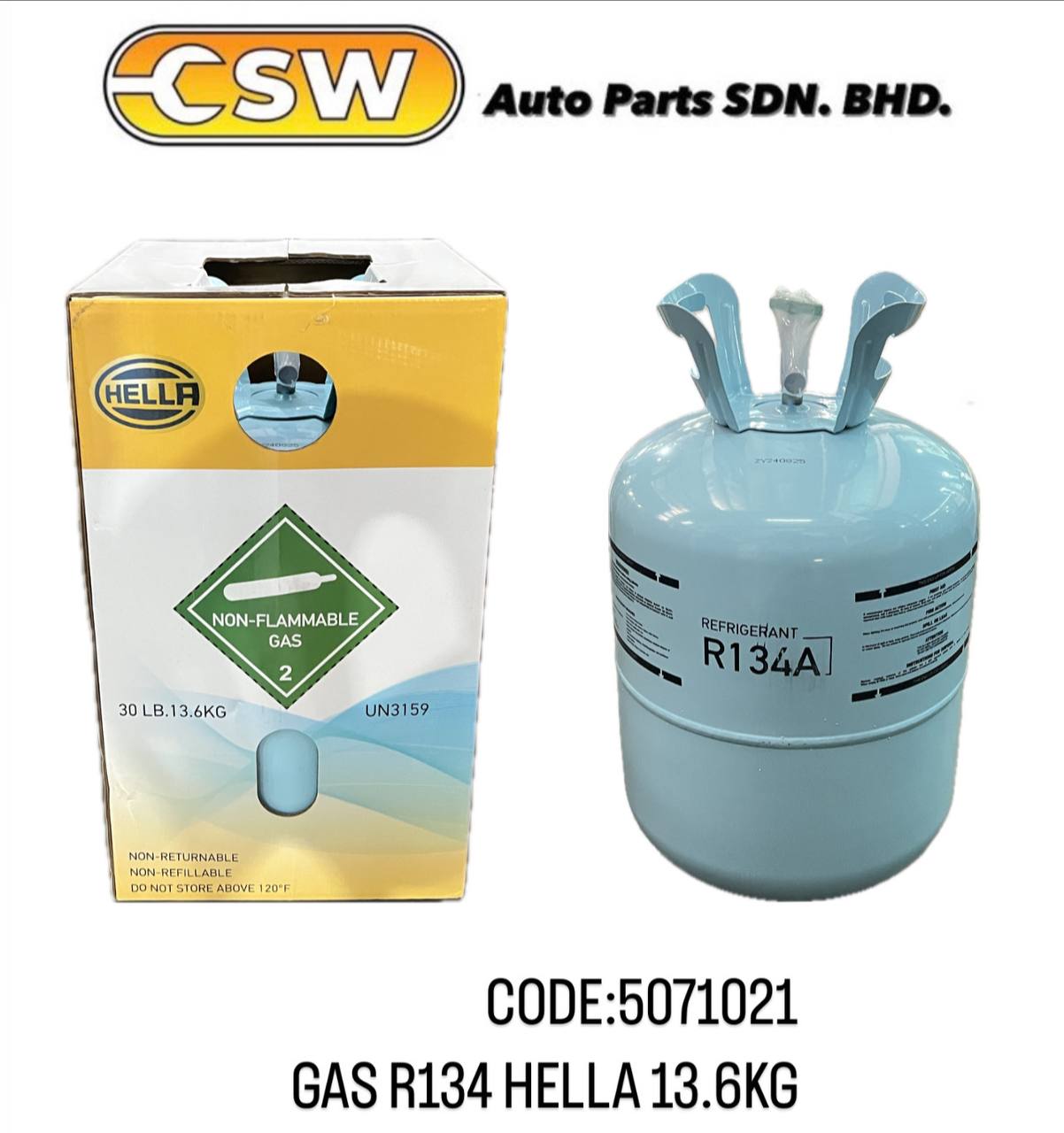 GAS R134 HELLA 13.6KG - CSW Auto Parts