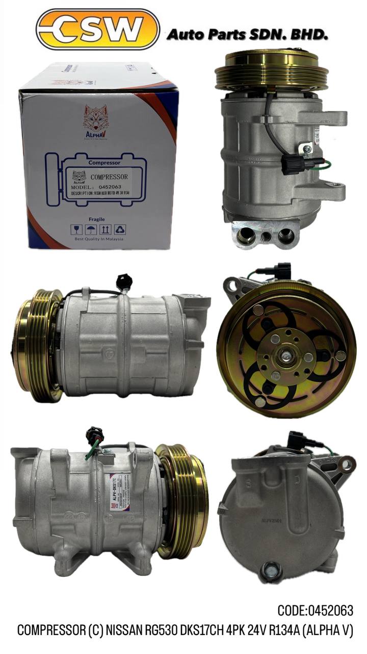 COMPRESSOR (C) NISSAN RG530 DKS17CH 4PK 24V R134A (ALPHA V) - CSW Auto ...