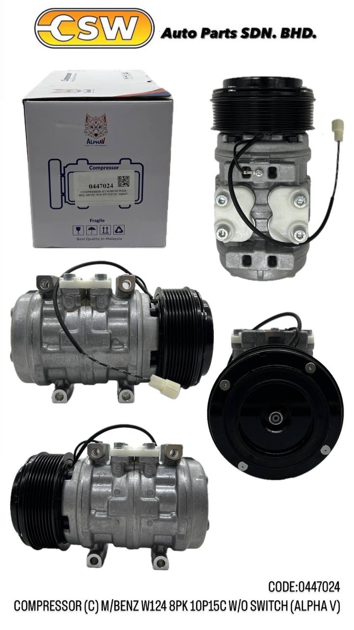 COMPRESSOR (C) M/BENZ W124 8PK 10P15C W/O SWITCH (ALPHA V) - CSW Auto Parts
