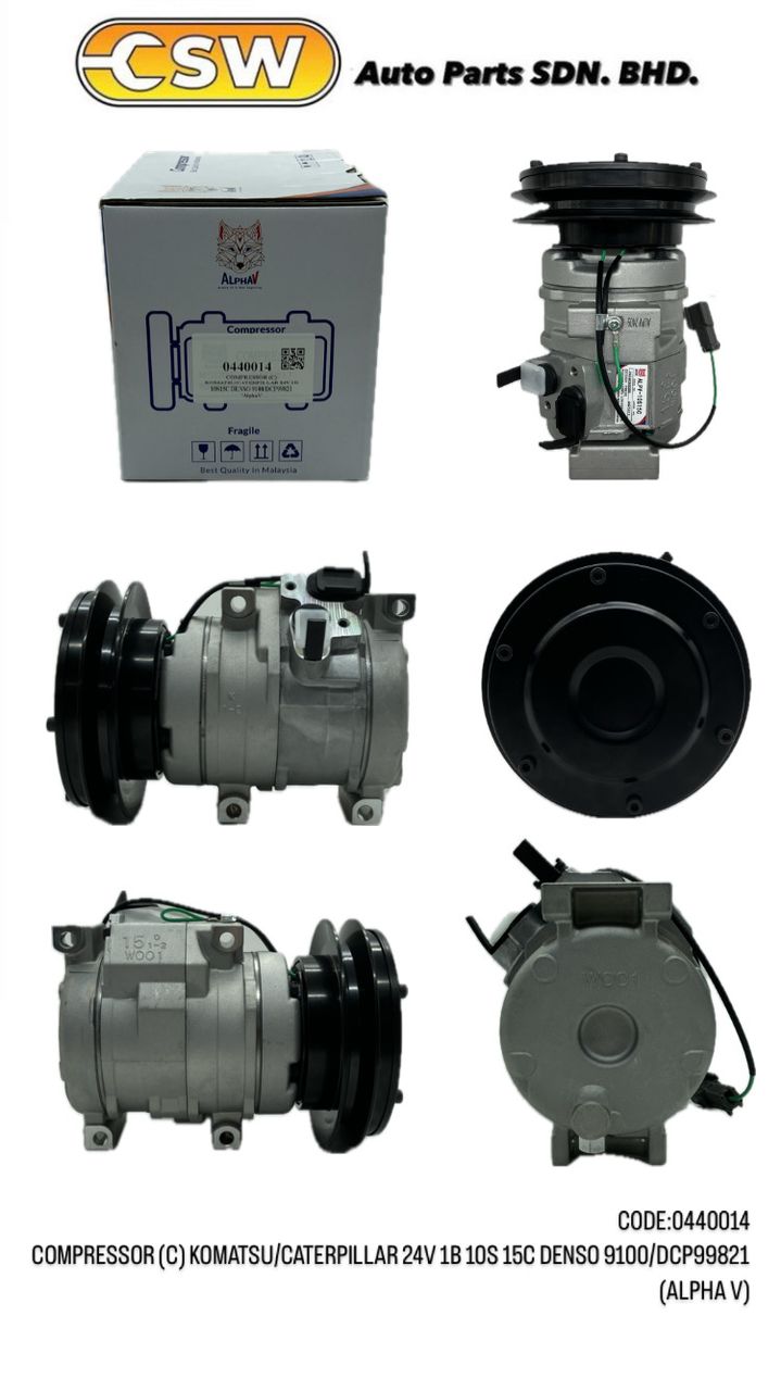 COMPRESSOR (C) KOMATSU/CATERPILLAR 24V 1B 10S15C DENSO 9100/DCP99821 ...