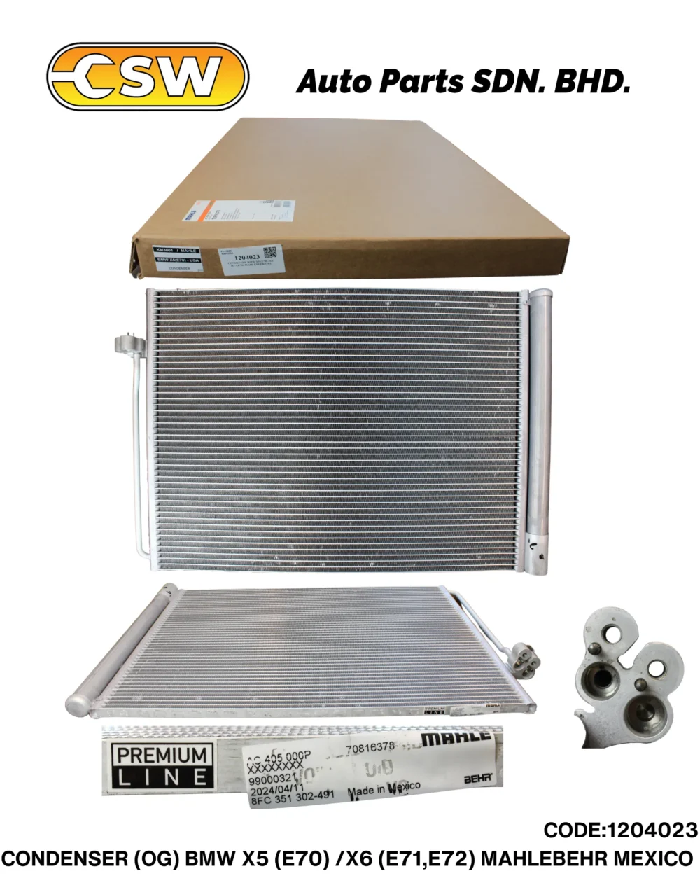 CONDENSER (OG) BMW X5 (E70) /X6 (E71,E72) MAHLEBEHR MEXICO - CSW Auto Parts