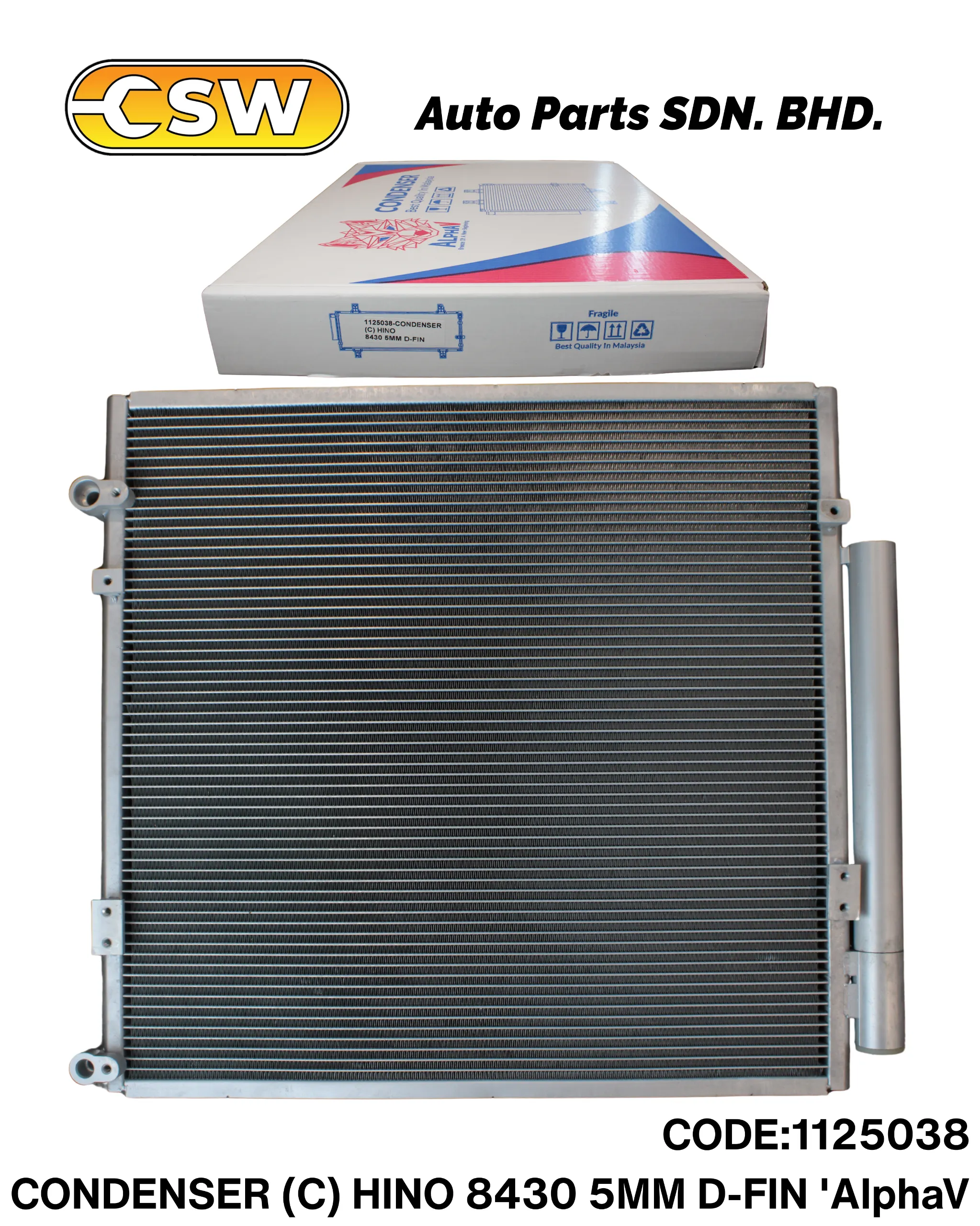 CONDENSER (C) HINO 8430 5MM D-FIN 'AlphaV - CSW Auto Parts