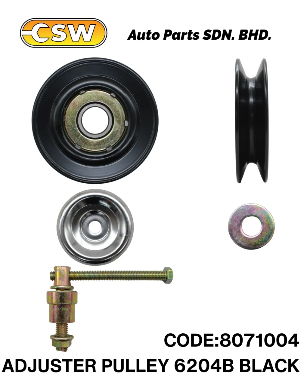 ADJUSTER PULLEY 6204B BLACK - CSW Auto Parts