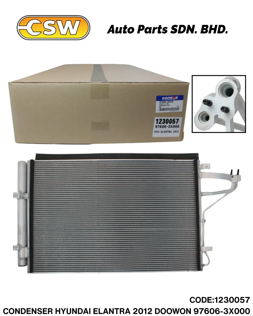 CONDENSER HYUNDAI ELANTRA 2012 DOOWON 97606-3X000 - CSW Auto Parts