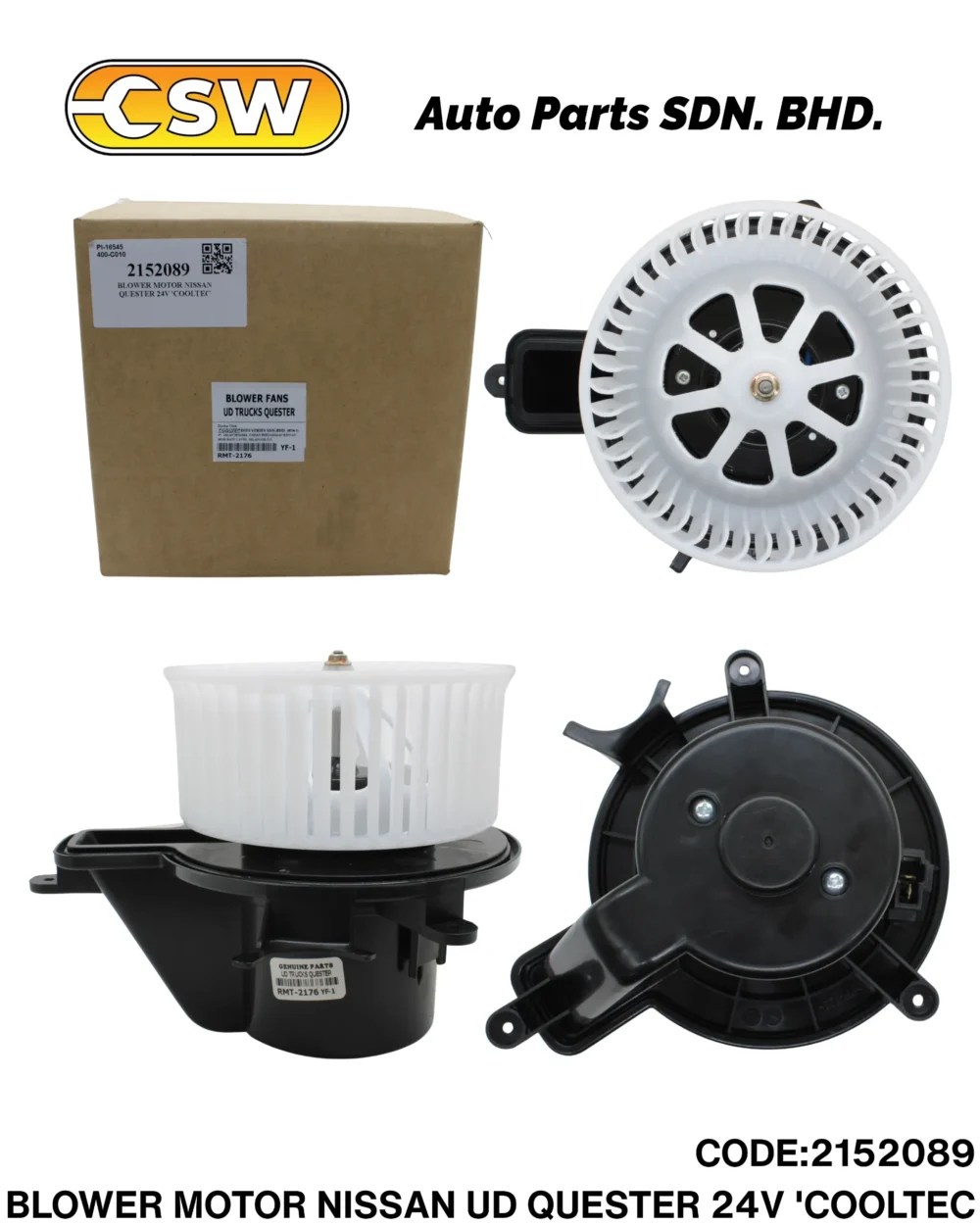 BLOWER MOTOR NISSAN UD QUESTER 24V 'COOLTEC - CSW Auto Parts