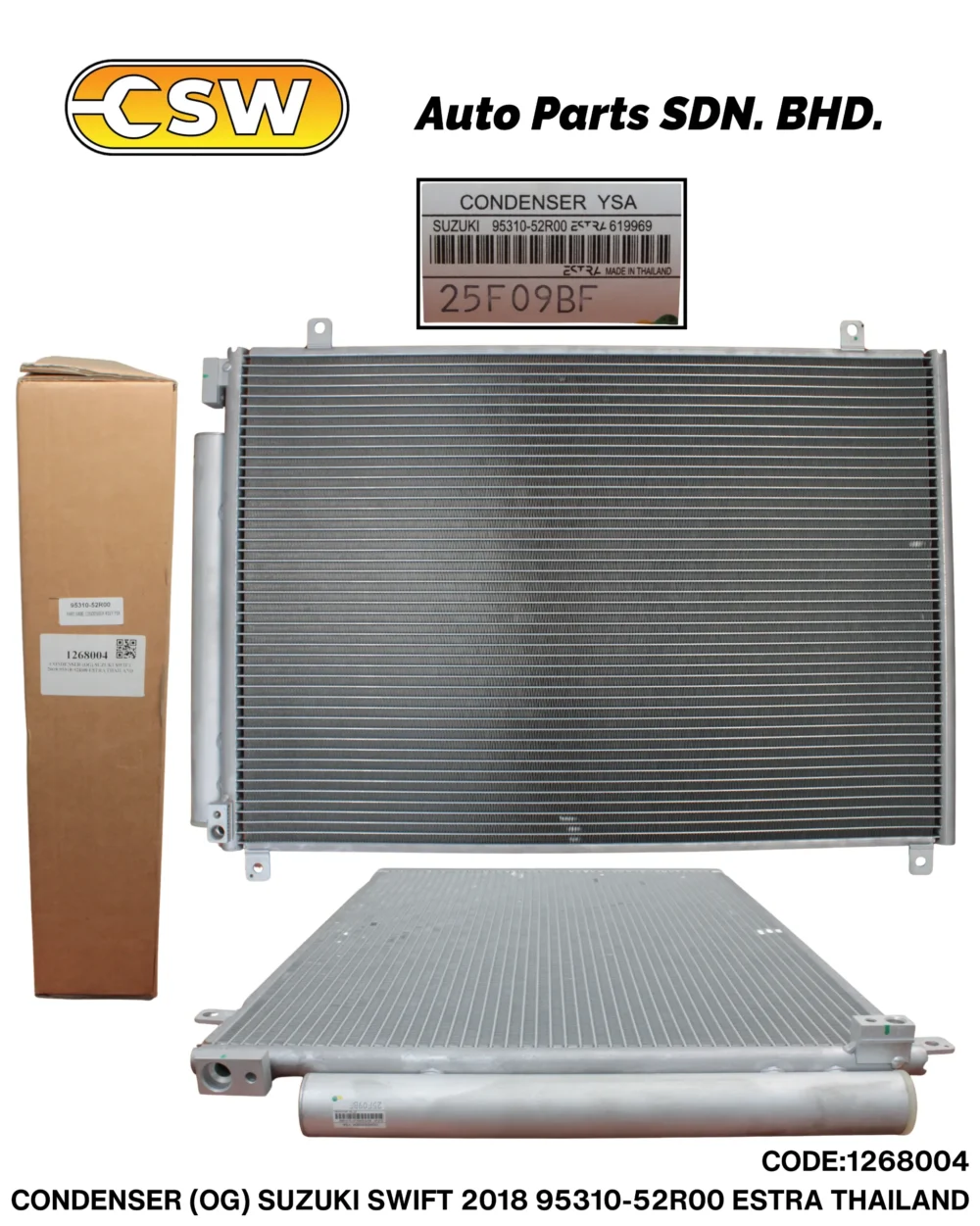 CONDENSER (OG) SUZUKI SWIFT 2018 95310-52R00 ESTRA THAILAND - CSW Auto ...