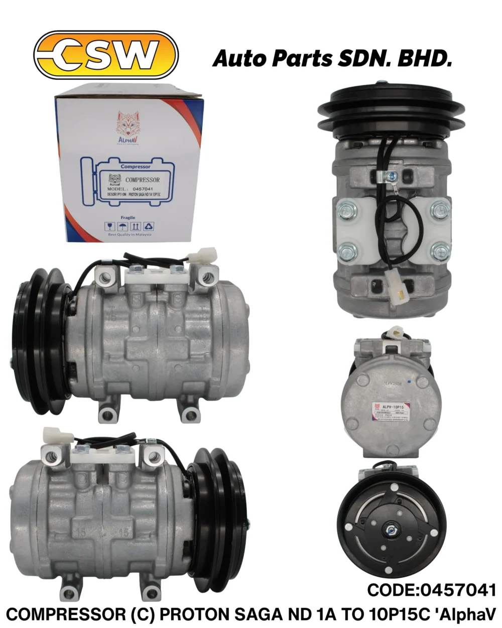 COMPRESSOR (C) PROTON SAGA ND 1A TO 10P15C 'AlphaV - CSW Auto Parts