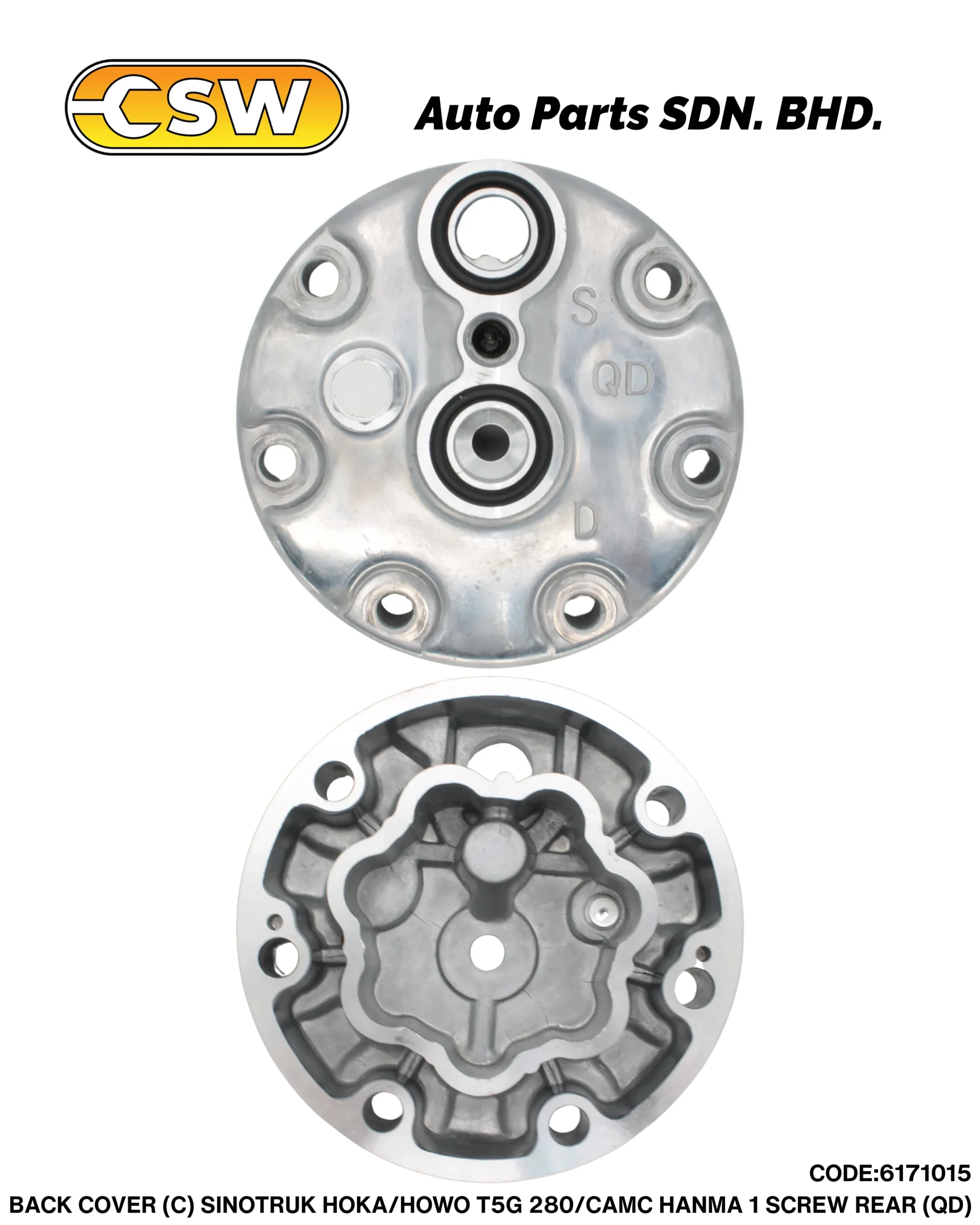 BACK COVER (C) SINOTRUK HOKA/HOWO T5G 280/CAMC HANMA 1 SCREW REAR (QD ...
