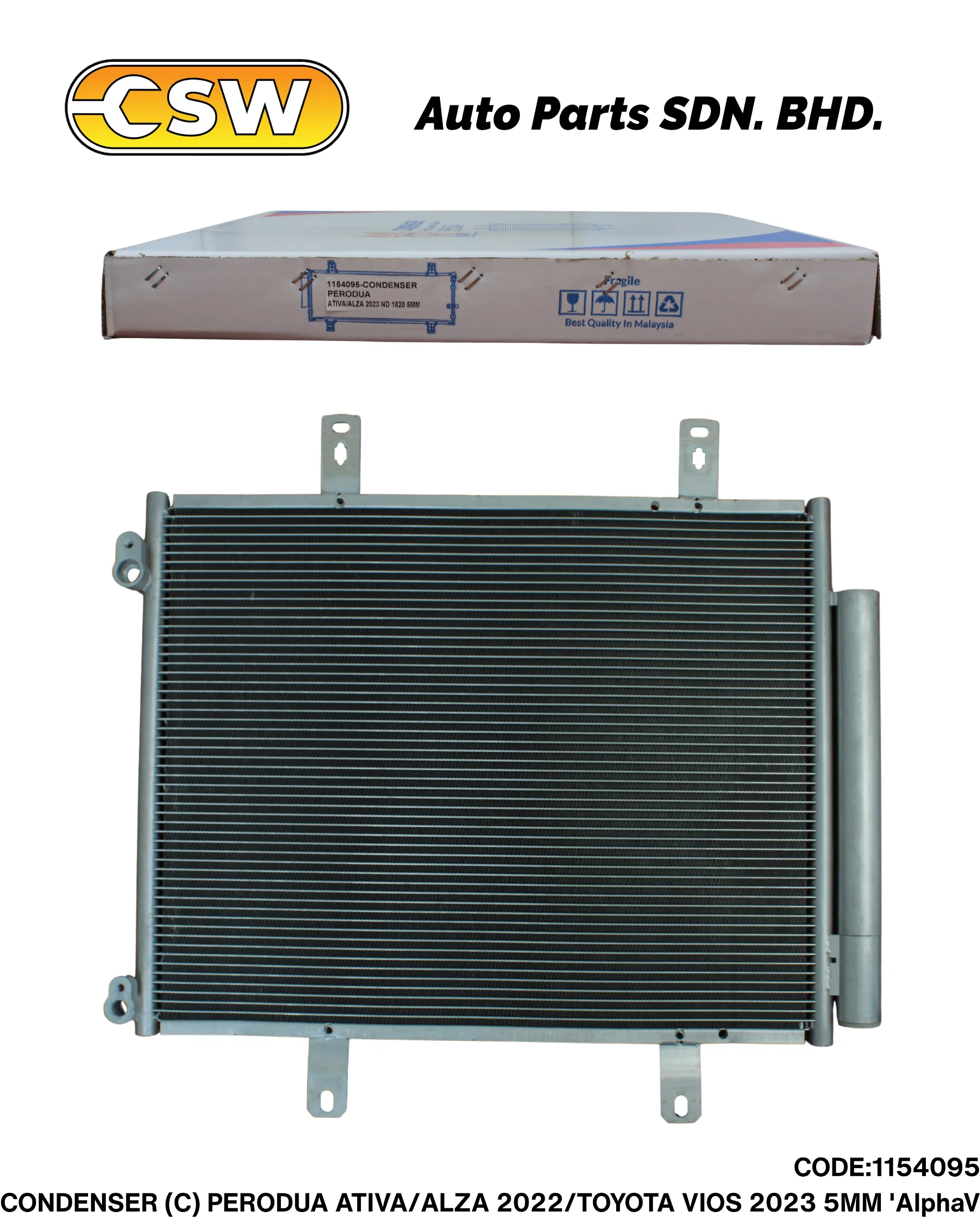 CONDENSER (C) PERODUA ATIVA/ALZA 2022/TOYOTA VIOS 2023 5MM 'AlphaV ...